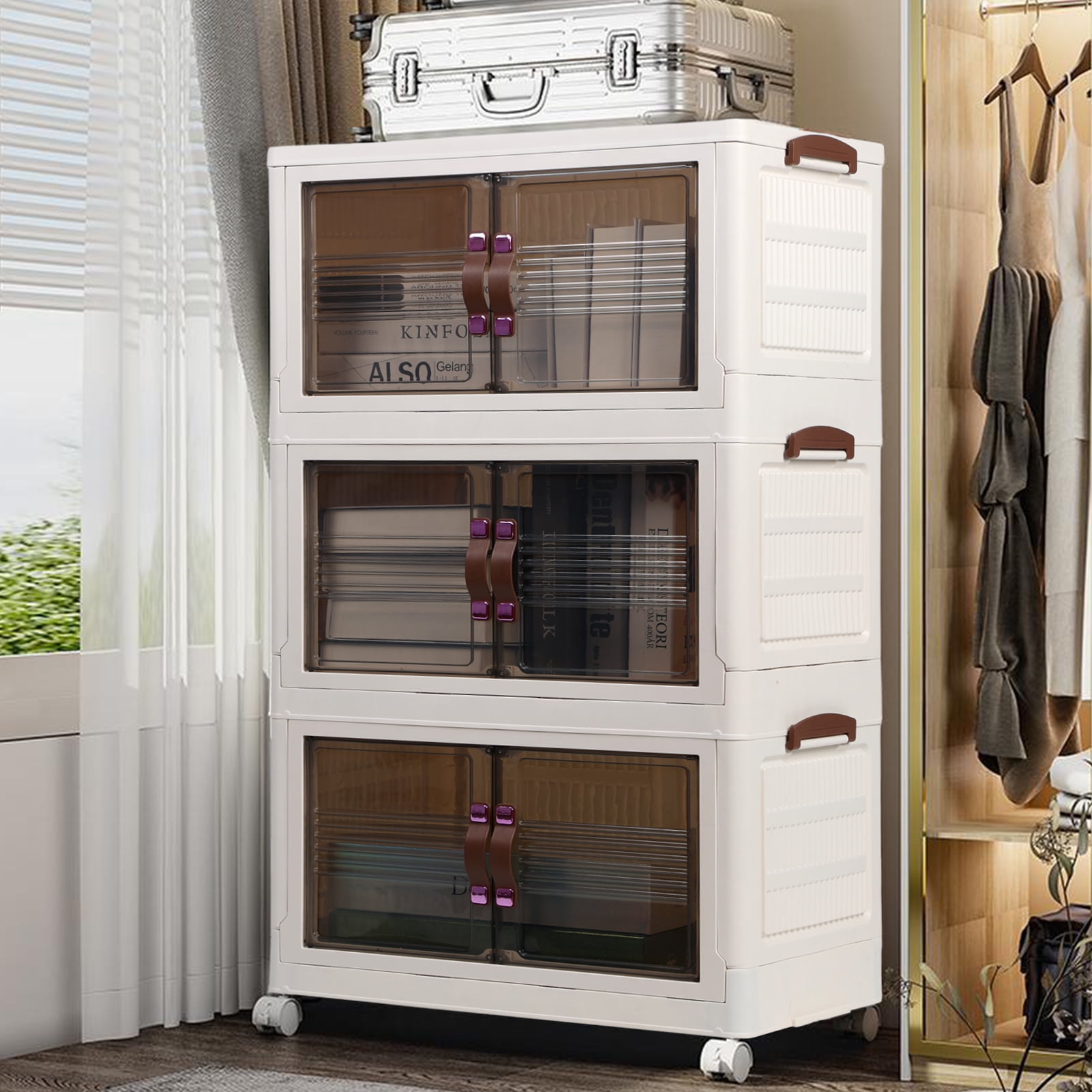 Fogcroll Closet Organizers, Storage Box with Lids 3-Layerstackable ...