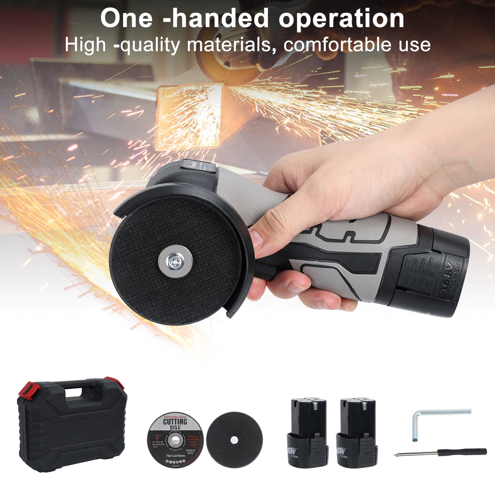 Fogcroll Cordless Brushless Angle Grinder Multifunctional Cutoff Wheels ...