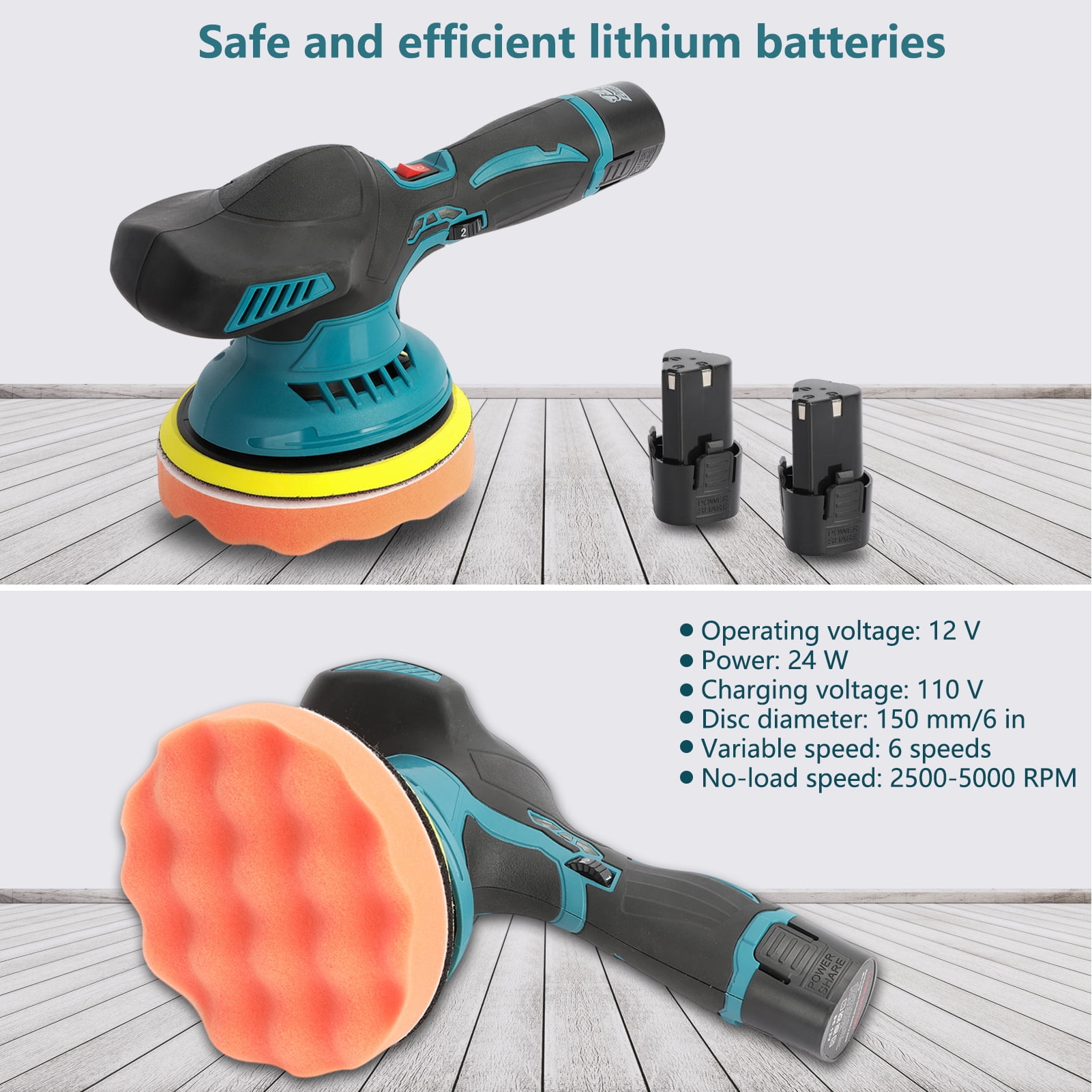 Fogcroll Cordless Car Buffer Polisher Dual Action Polisher Random ...