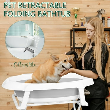 "SHELANDY 45"" Collapsible Outdoor Large Pet Grooming Bathtub | Heavy ...