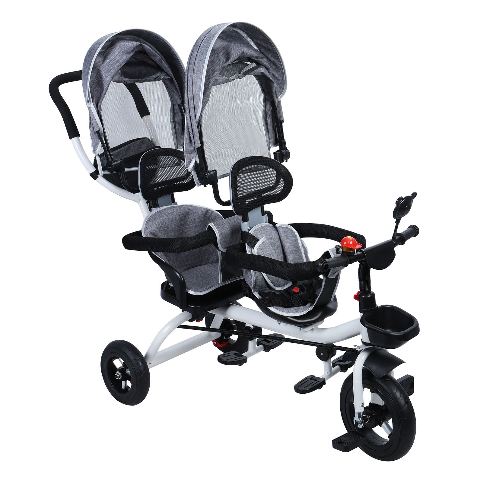 Fogcroll Double Baby Stroller Tandem Tricycle with Double Seat and ...