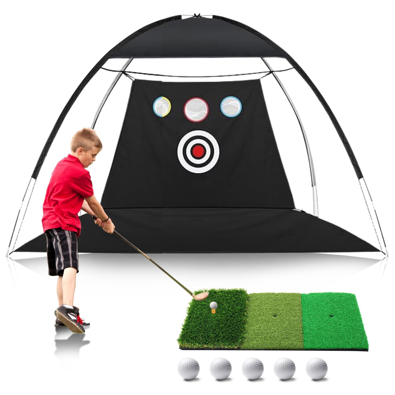 Fogcroll Golf Net,Golf Practice Net with Tri-Turf Golf Mat, All in Home ...