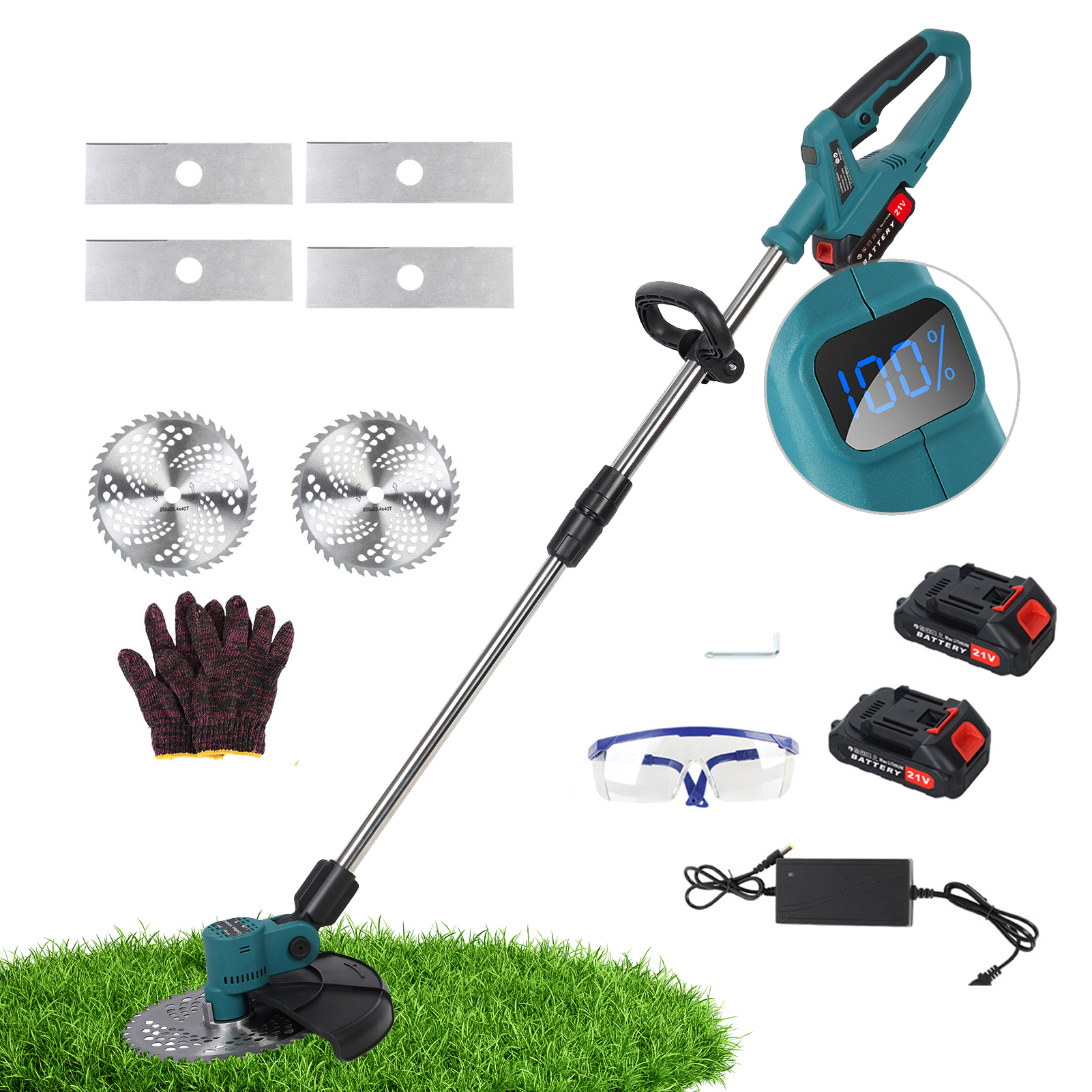 Fogcroll Grass Cutter String Trimmer Cordless,21v 9 Inch 2000mah Abs ...