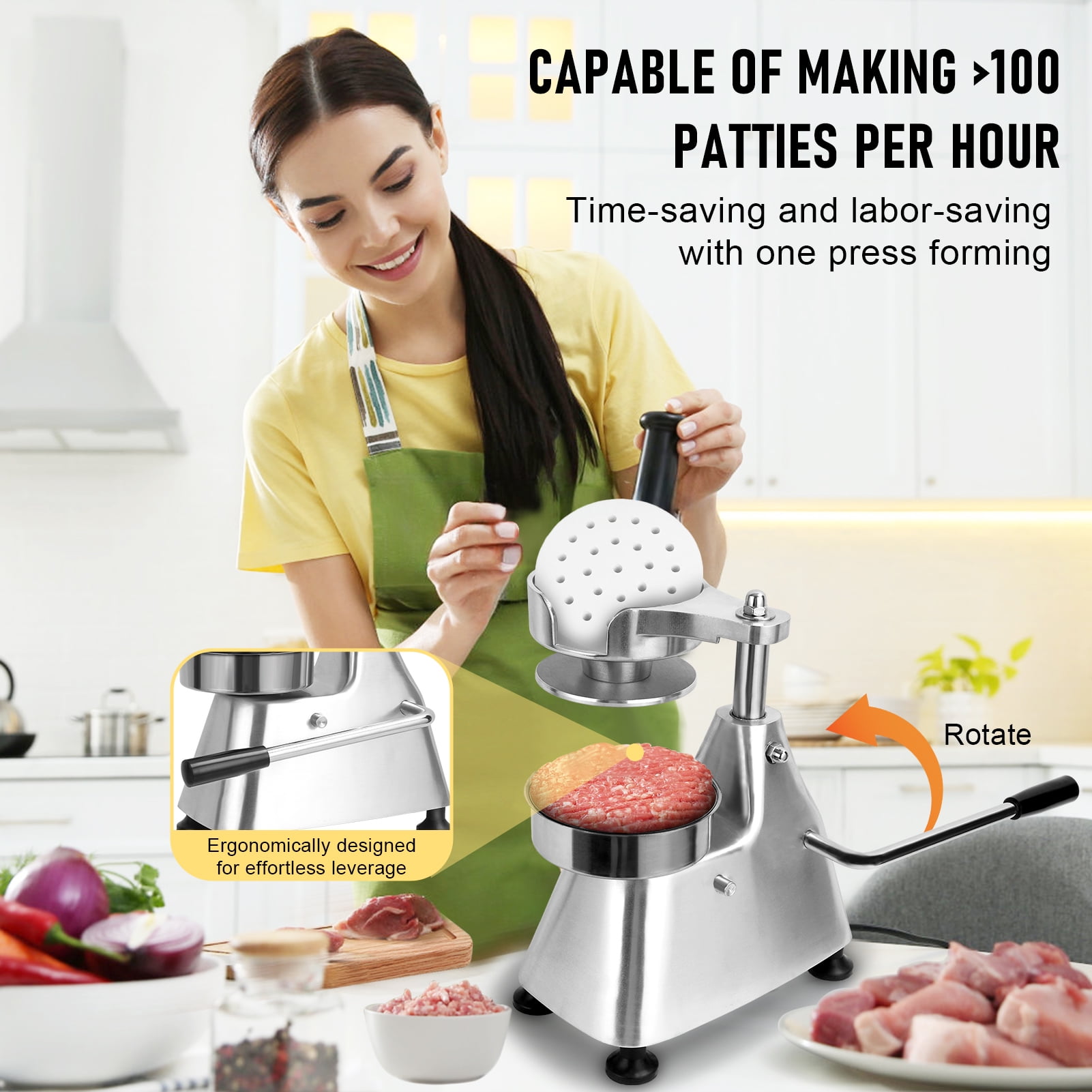 Fogcroll Hamburger Press Patty Maker Burger Press Machine Heavy Duty ...