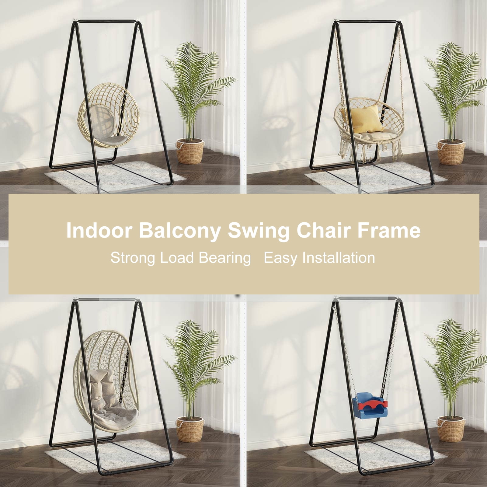 Fogcroll Hammock Chair Stand,A-Shaped Strong Load Bearing Anti-Deformed ...