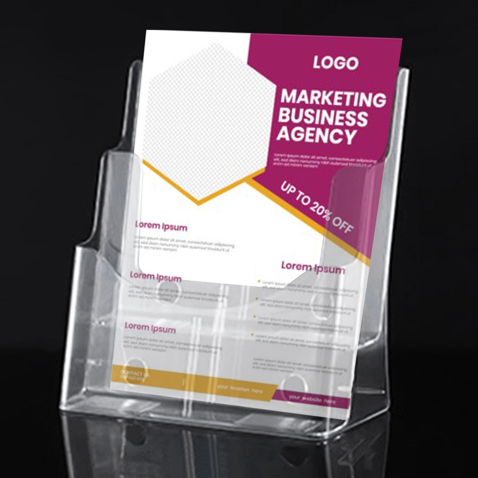 Fogcroll Magazine Holder Document Holder,2PCS A4 Brochure Holder Double ...