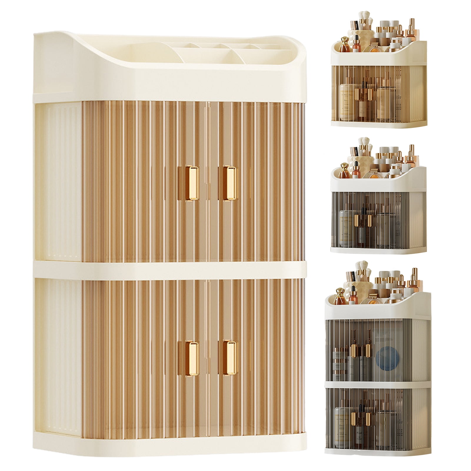 Fogcroll Makeup Organizer Cosmetic Storage Cosmetic Display Case,3 ...