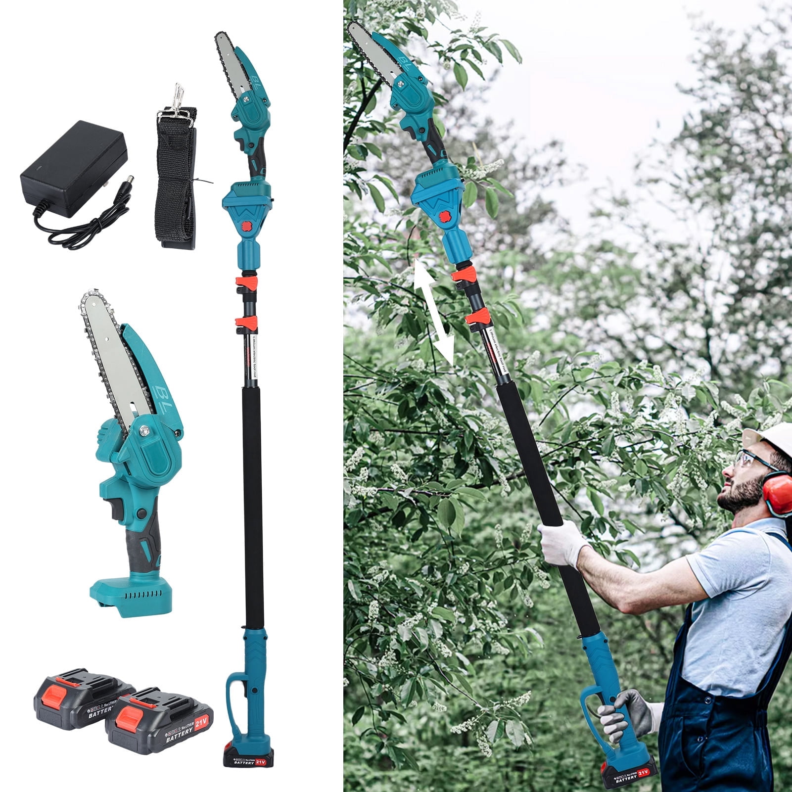 Fogcroll Mini Chainsaw Cordless Handheld Small Chainsaw 6-Inch with 2 ...