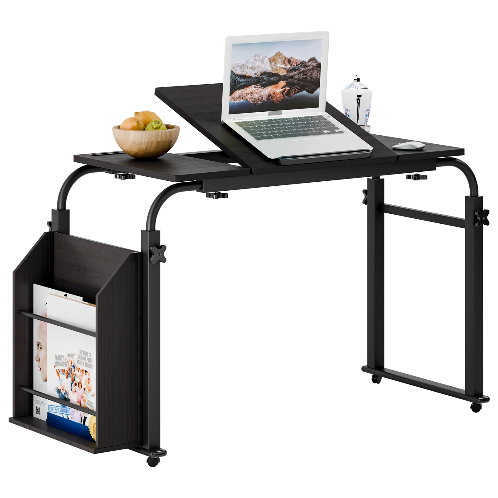 Fogcroll Overbed Table with Wheels, Over Bed Desk, Extendable Rolling ...