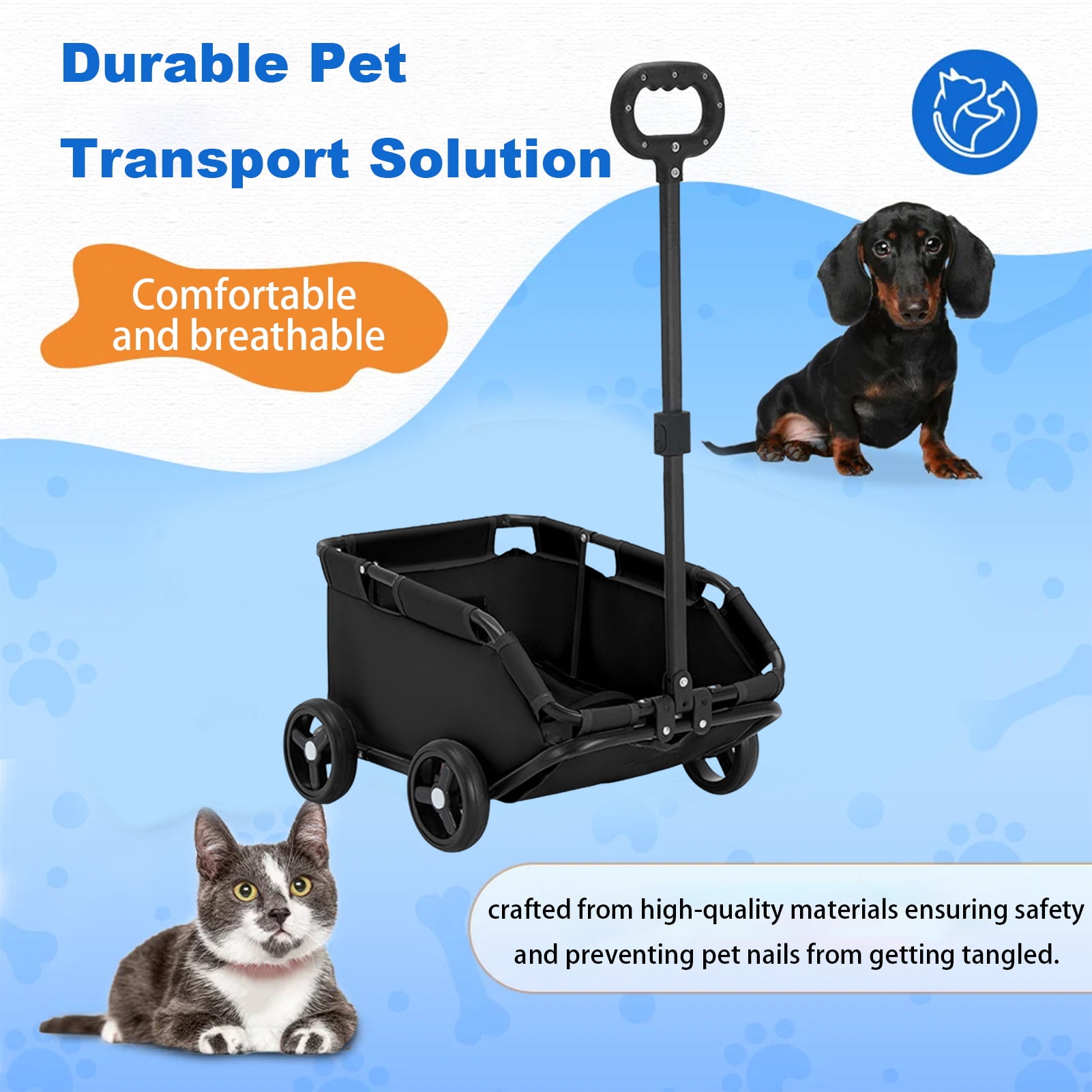 Fogcroll Pet Stroller Dog Cart Stroller Folding Small Dogs Cats ...