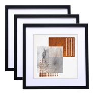 PHAREGE 7 Pack 12x12 Black Picture Frame Set, Wall or Tabletop Display, 8x8 with Mat - Walmart.com