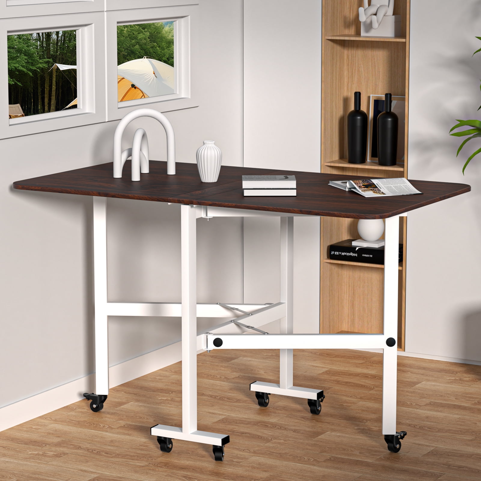 Fogcroll Portable Foldable Dining Table Multifunction Table Drop Leaf ...