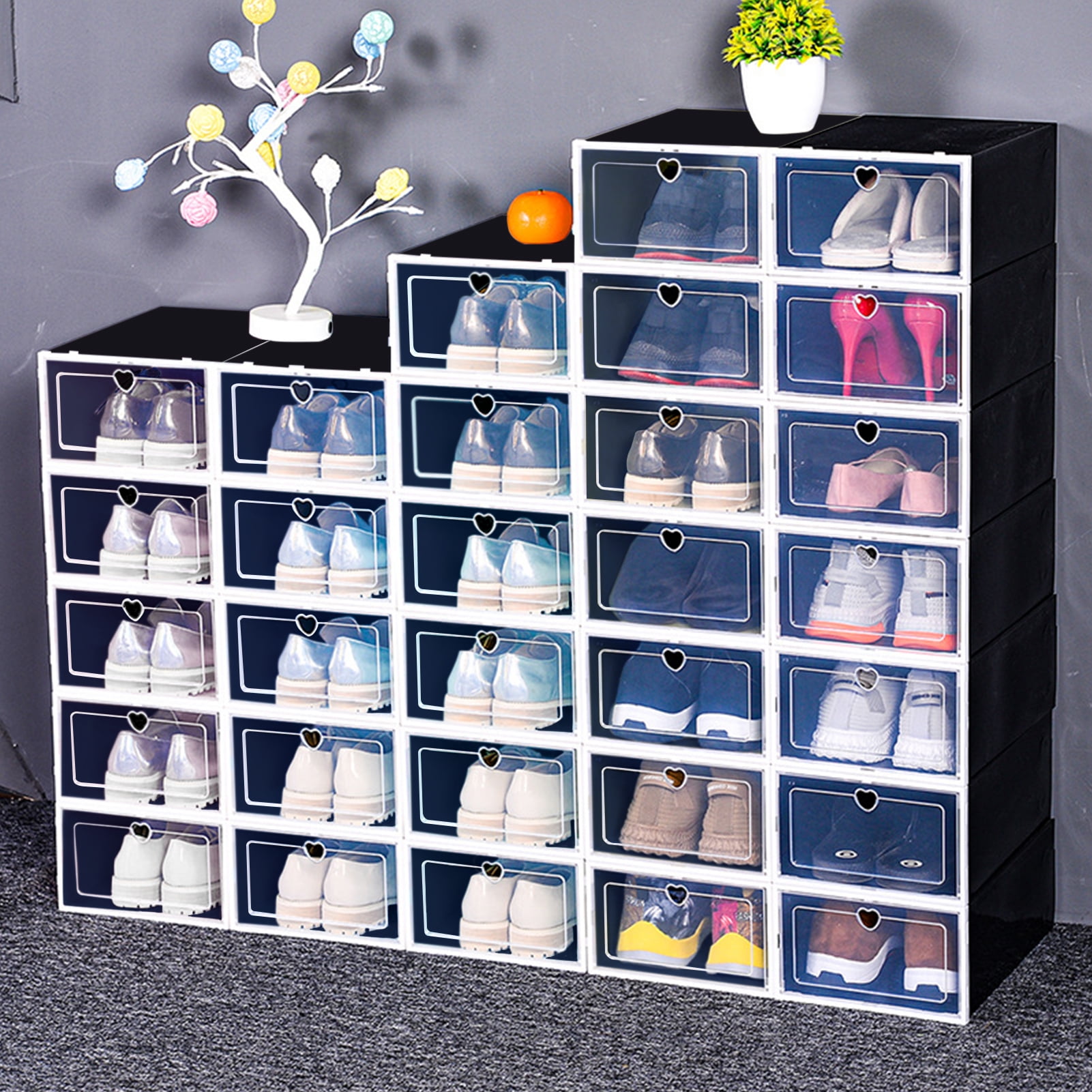 Fogcroll Shoe Storage Box Hoe Boxes Organizers Shoe Cabinet Folding ...
