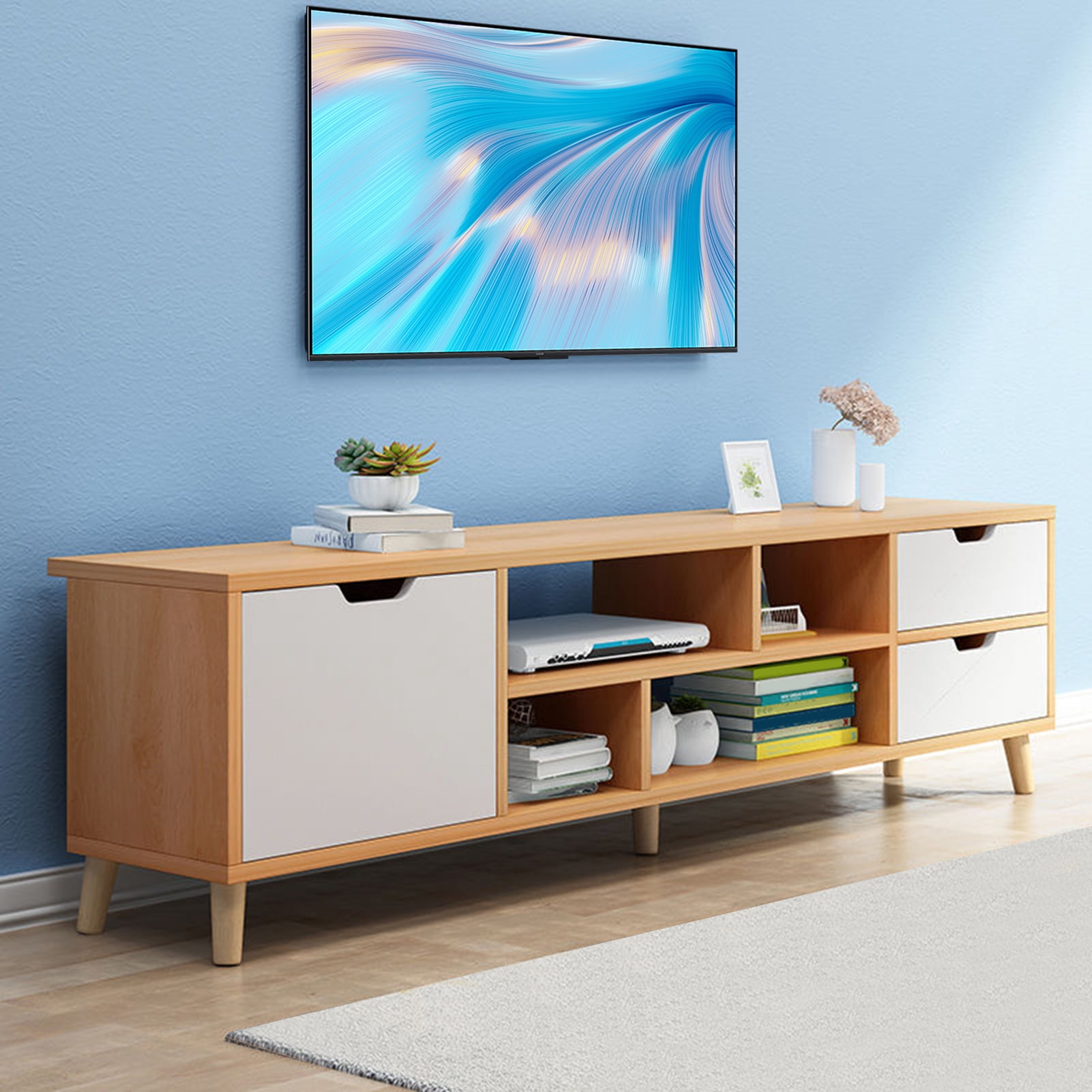 Fogcroll Tv Stand Television Stand Tv Table Media Entertainment Center ...