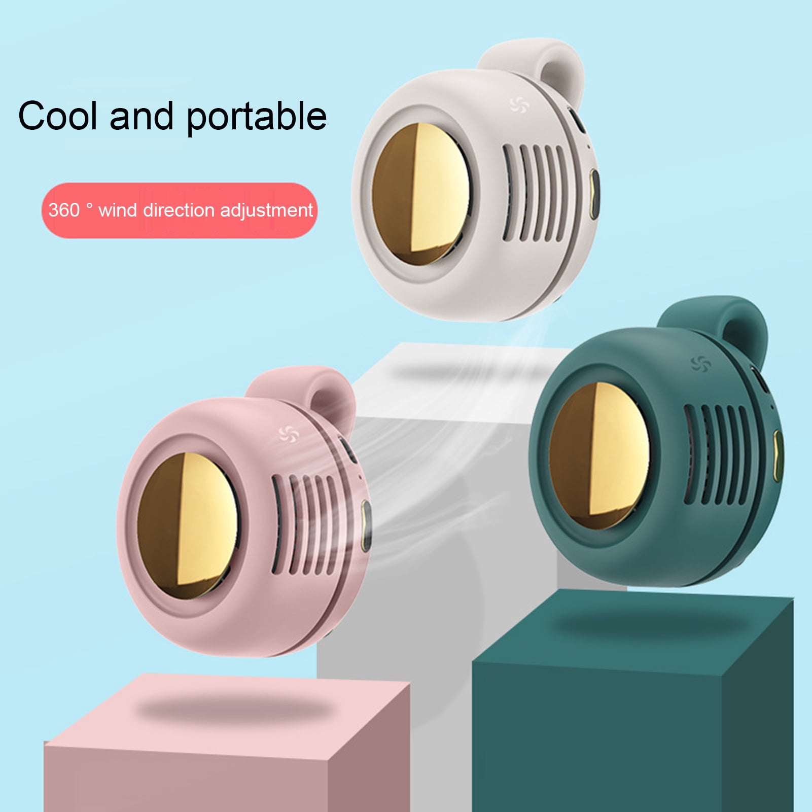 Fogcroll USB Fan Adjustable Wind Direction Portable ABS Vaneless Pocket ...