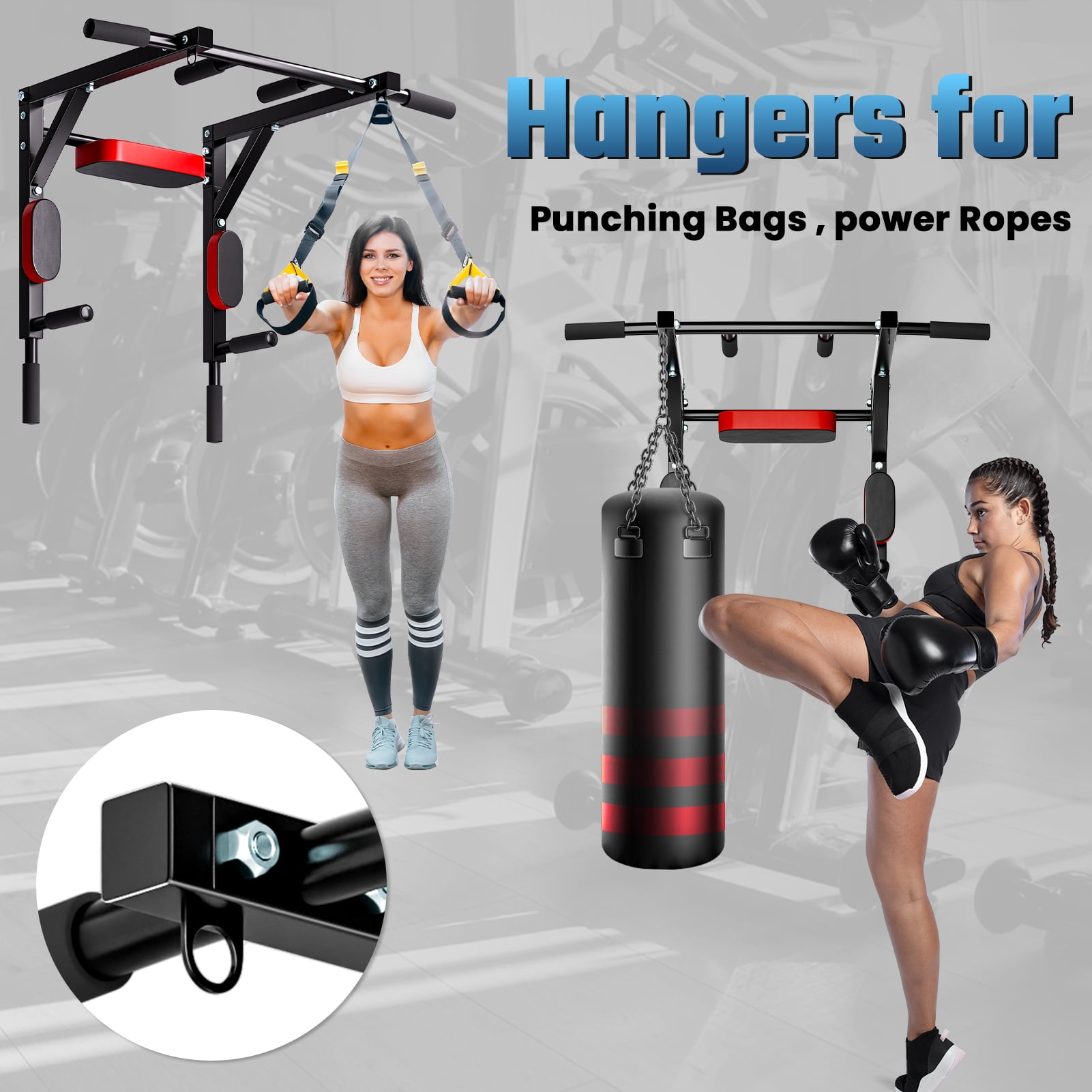 Fogcroll Wall Mounted Pull up Bar Fitness Equipment Heavy Duty Wall ...