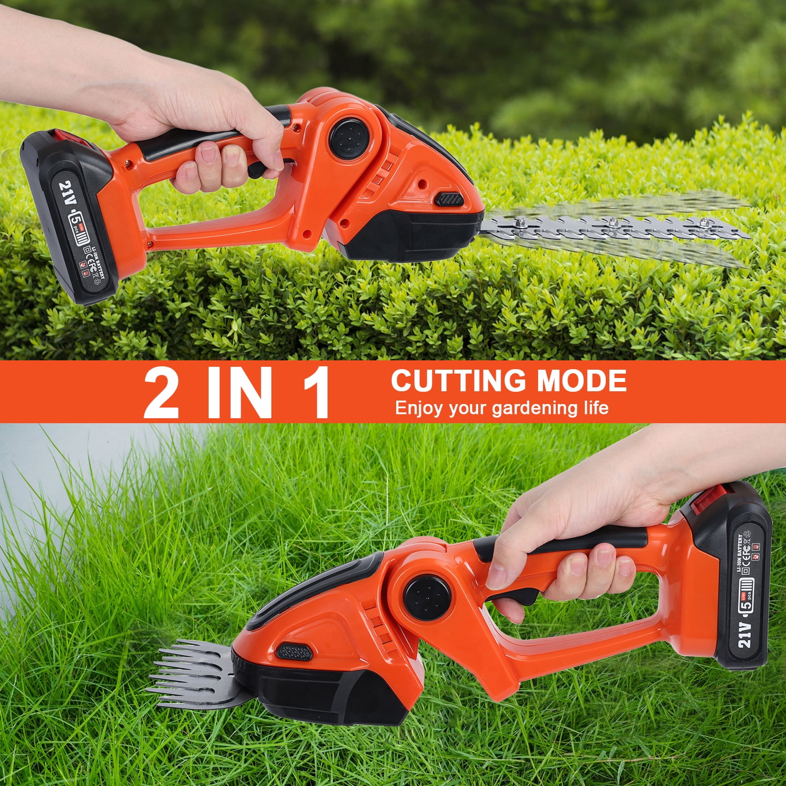 Fogcroll Weed Wacker Cordless Grass Shear and Shrubbery Trimmer 2 in 1 ...