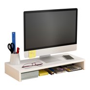 Monitor Stand Riser Desk Storage Rack Space Saving Computer Heightened ...