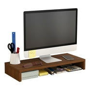 Monitor Stand Riser Desk Storage Rack Space Saving Computer Heightened ...