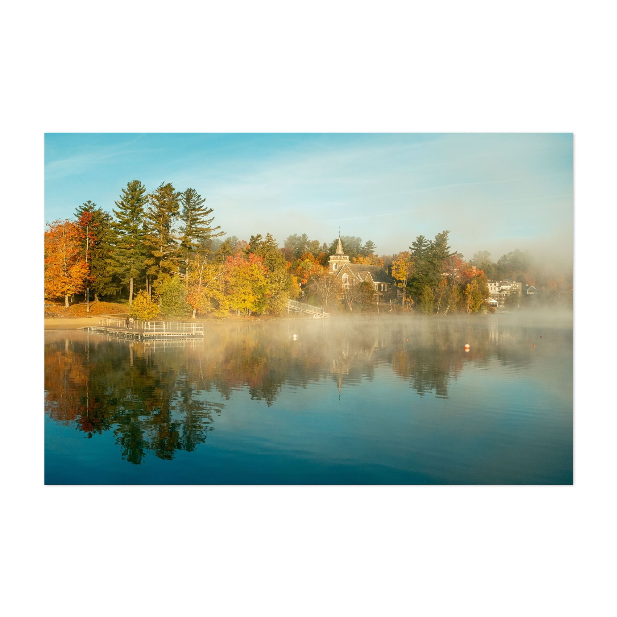 Foggy Autumn Morning, Lake Placid - Lake Placid New York Photography Autumn Scenic Landscape ...