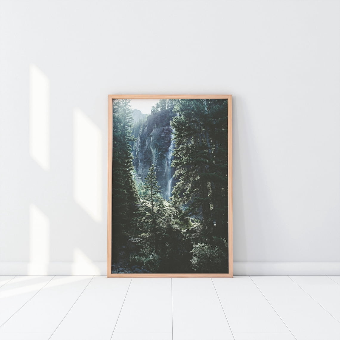 Foggy Forest Poster Dark green Photography Mountain Landscape Wall Art ...