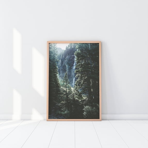 Foggy Forest Poster Dark green Photography Mountain Landscape Wall Art ...
