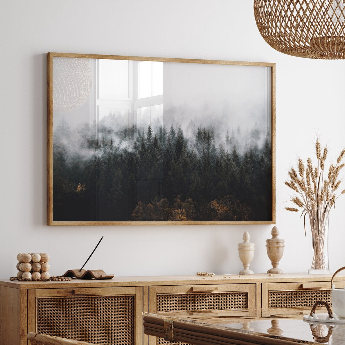 Foggy dark forest Poster misty photography mountains nature wall art ...