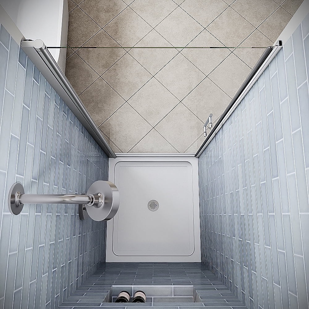 Foglia 34" x 72" Semi-Frameless Pivot Shower Door with CrystalTech ...