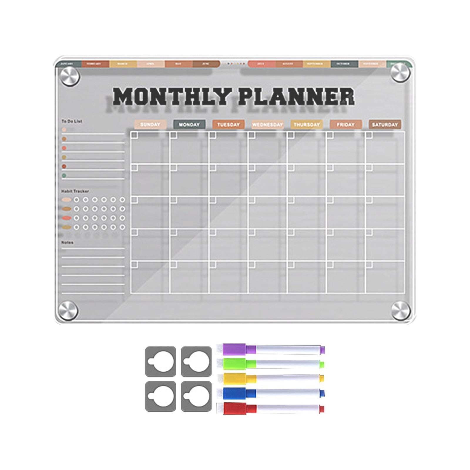 Fogukier Board For Refrigerator Fridge Calendar Reusable Whiteboard 12 ...