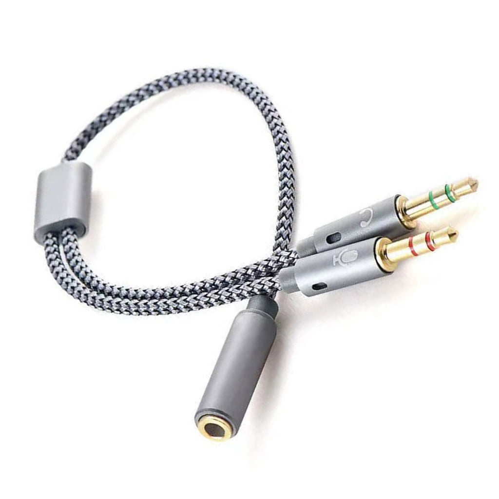 Fogun 25cm/9.8inch 3.5mm Y Splitter Cable with 2 Outputs, Stereo ...
