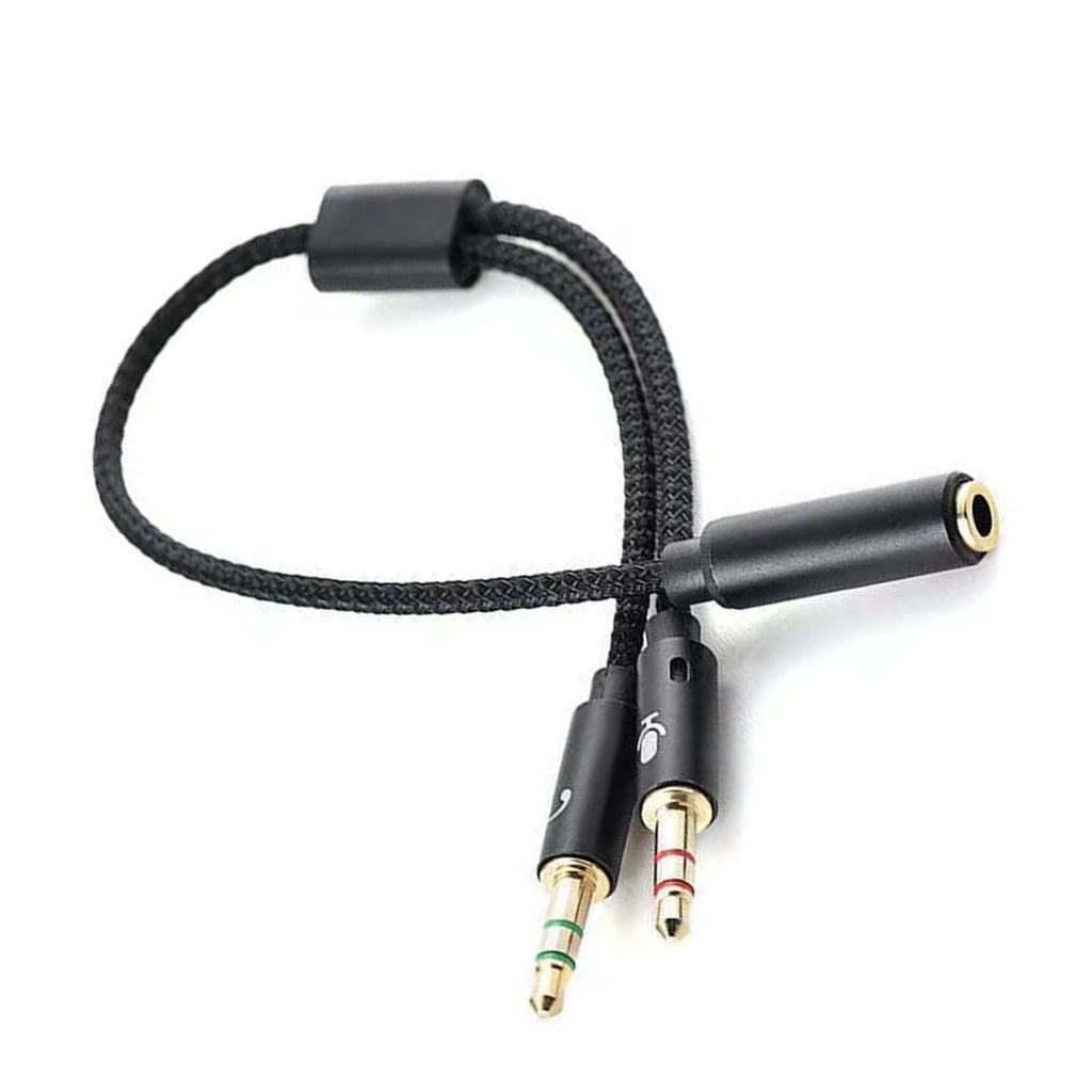 Fogun 25cm/9.8inch 3.5mm Y Splitter Cable with 2 Outputs, Stereo ...