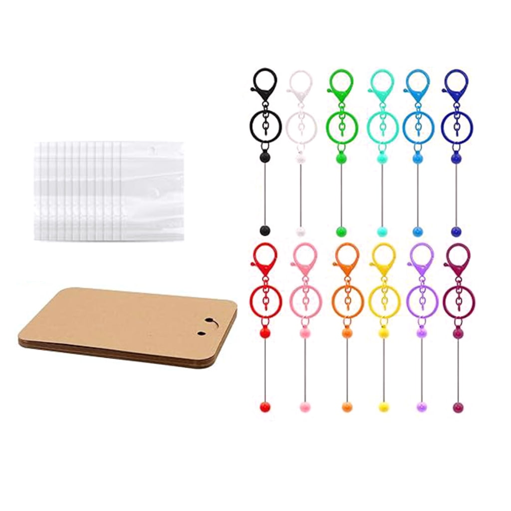 Fogun 36 Pcs Keychain Making Set with Metal Beadable Rods Resealable ...