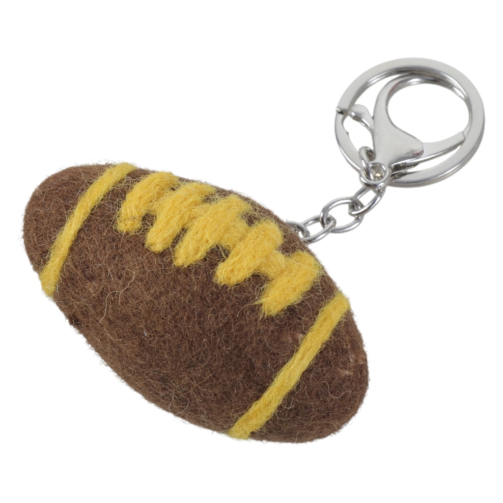 Fogun Felt Pendant Keychain with Secure Metal Rings Rugbys/Basketball ...
