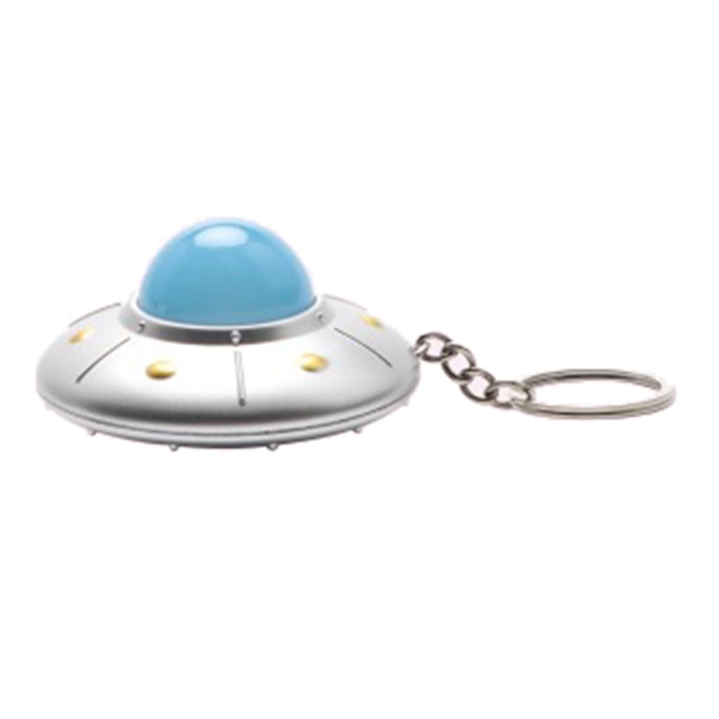 Fogun Keyring LED Light Flying Saucer Keychain Creative Spaceship Model ...