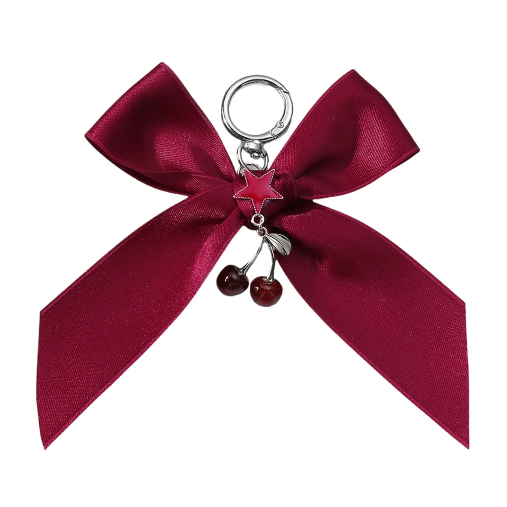 Fogun Fashion Pearls Cherrys Star Keychain with Ribbon Bowknot Handmade ...