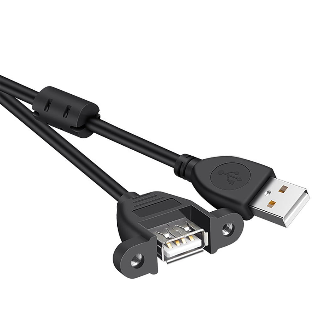 Fogun USB 2.0 Panel Mount Extension Cable with Fixing Ear , Male to ...