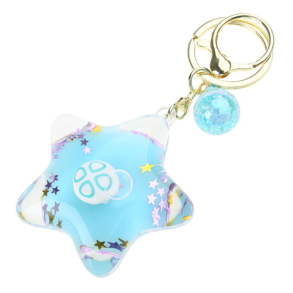 Fogun Unique Pentagrams Oil Liquid Keychain Star Shaped Keyring with ...