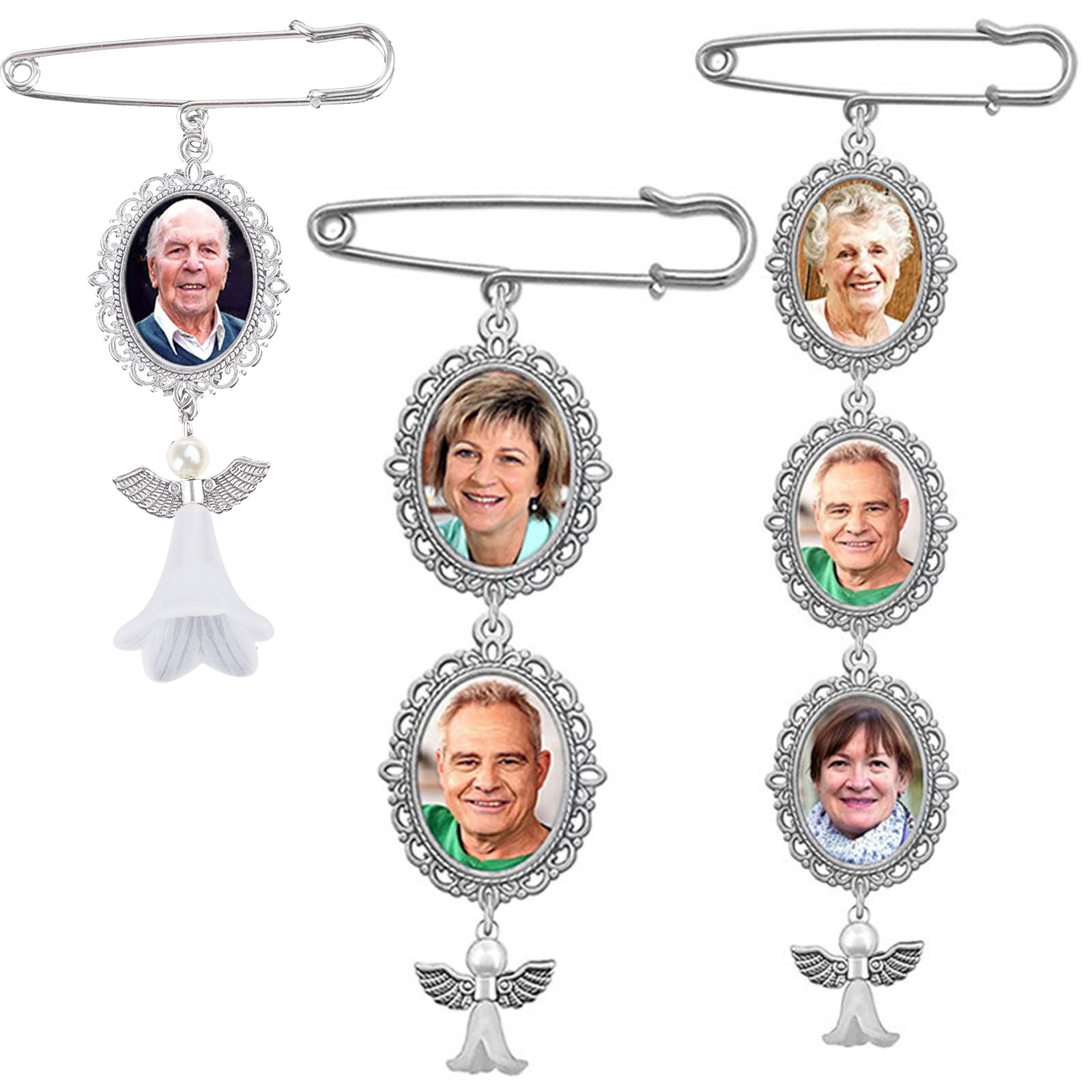 Fogun Wedding Bouquet Photo Charm Pin Brooch Making Lacy Frame Wedding ...