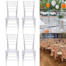 BalsaCircle Clear Stackable Acrylic Transparent Armless Chiavari Chair ...