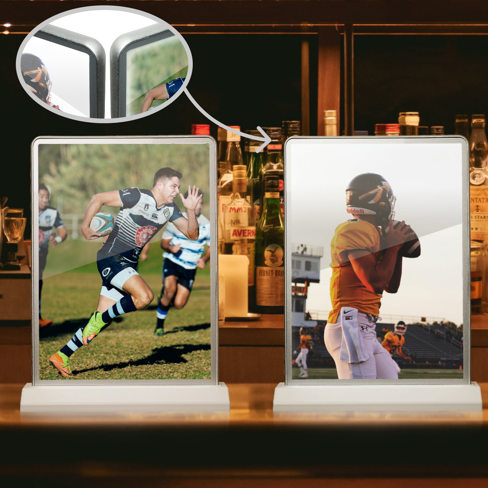 Fohfurniture A4 11.69" x 8.27" Dual-Sided LED Backlit Poster Frame ...