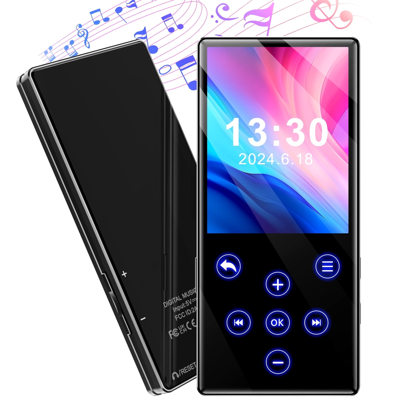 Fohil 64GB MP3 Player with Bluetooth 5.0, 2.4" Screen Digital Music ...