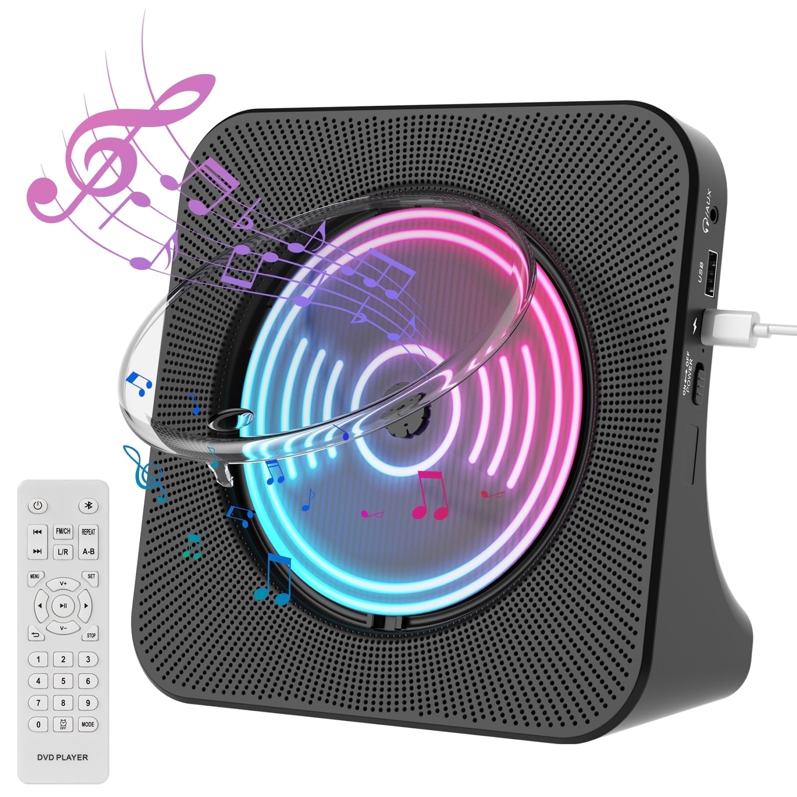 Fohil CD Player with Bluetooth 5.0, Portable Desktop CD Music Players ...