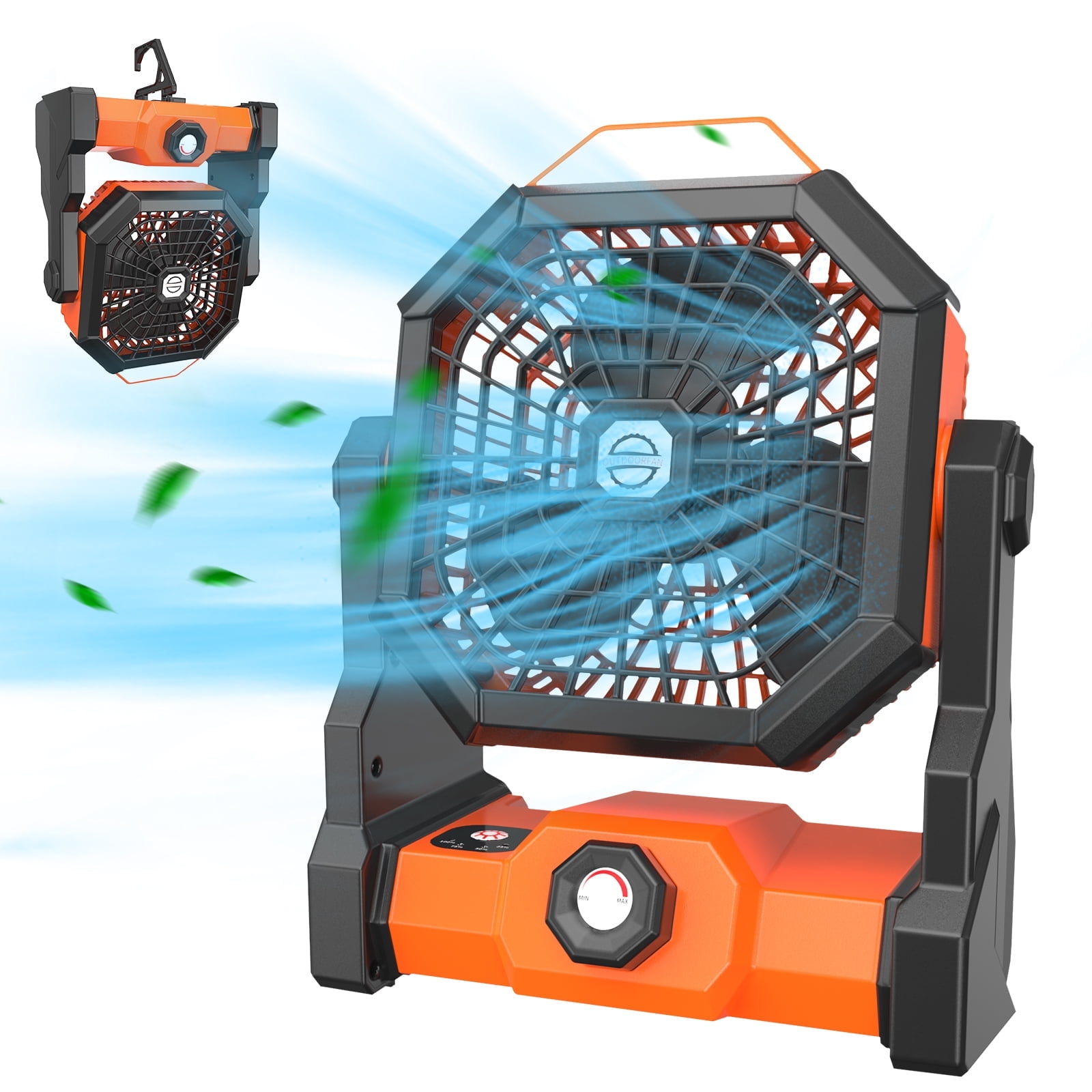 Fohil 5400mAh Camping Fan, USB Portable Rechargeable Tent Fan with LED ...