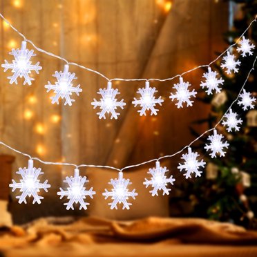 Wovilon 4 M 96 Led Snowflake Light String Party Wedding Holiday ...