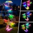 Fohil Solar Wind Chimes for Outside, Color Changing Solar Butterfly ...