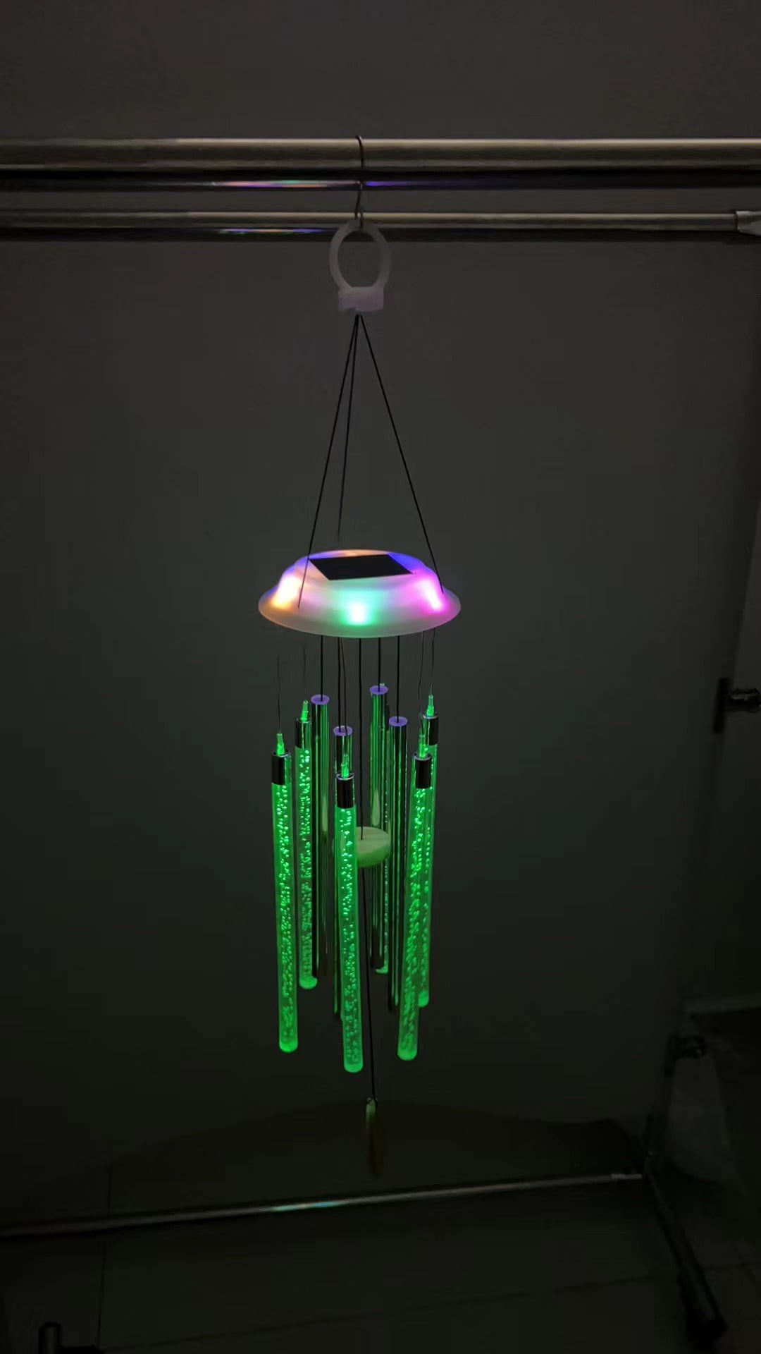 Fohil Solar Tube Wind Chimes, Colors Changing Solar Wind Chime Lights ...