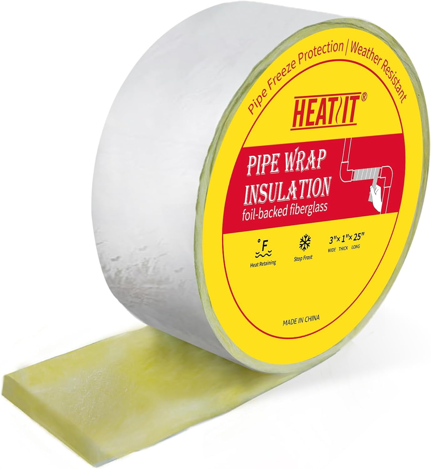 Foil-Backed Fiberglass Pipe Wrap, Pipe Insulation Wrap for Outdoor,Foam ...