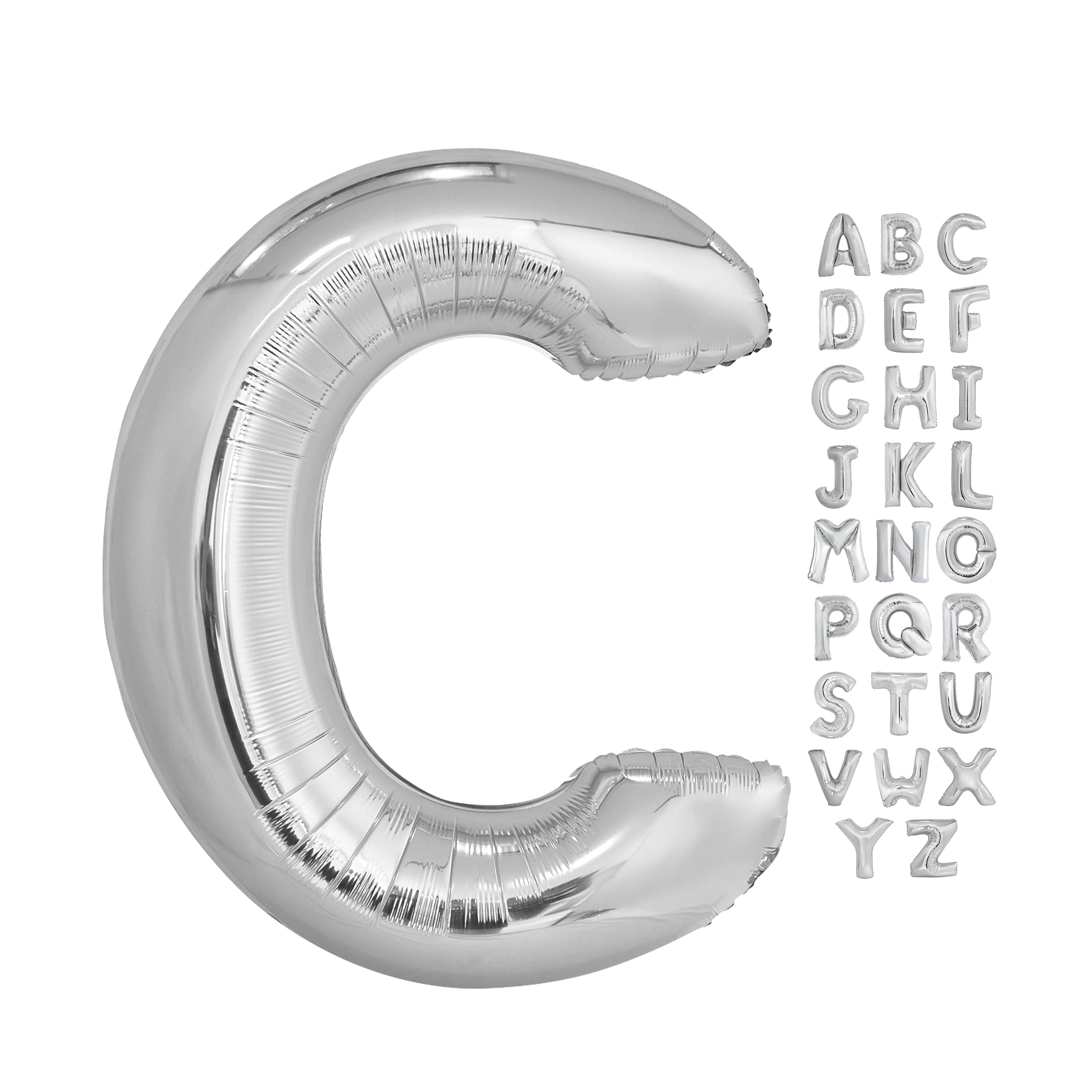 Foil Big Letter Balloon, C, 34 in, Silver, 1ct - Walmart.com