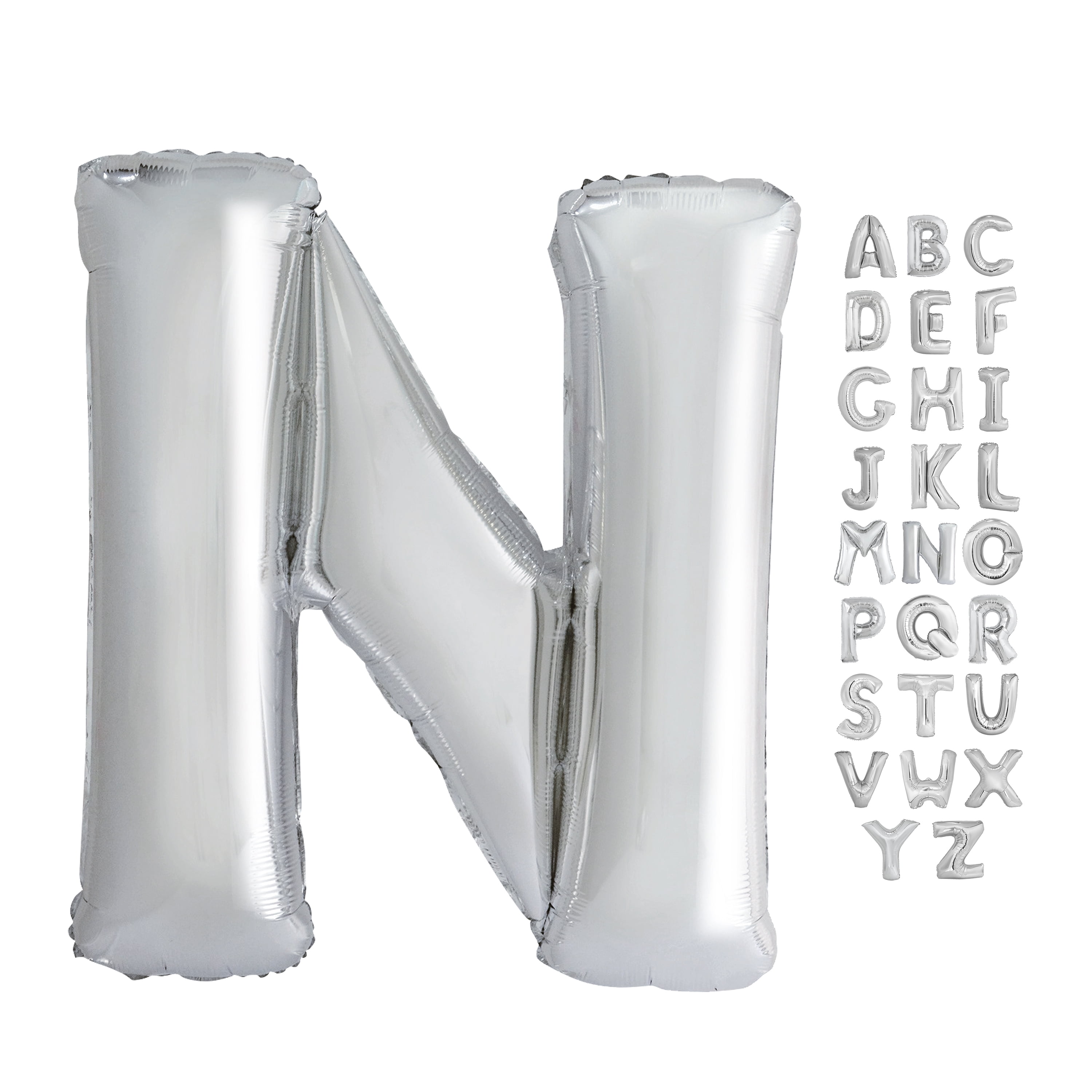 Foil Big Letter Balloon, N, 34 in, Silver, 1ct - Walmart.com