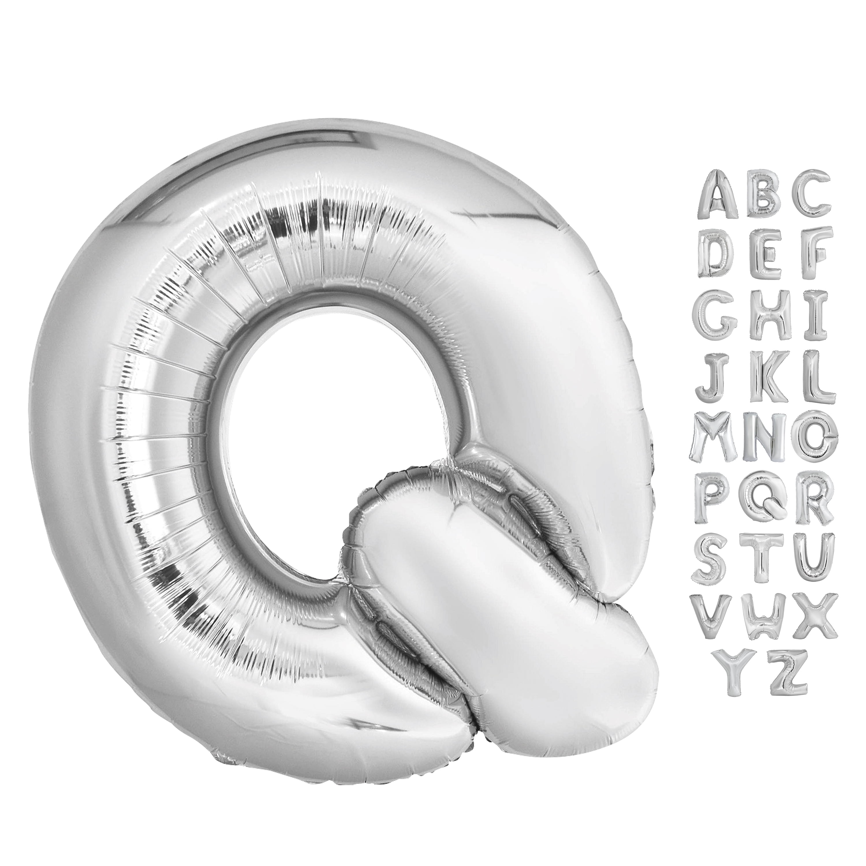 Foil Big Letter Balloon, Q, 34 in, Silver, 1ct - Walmart.com